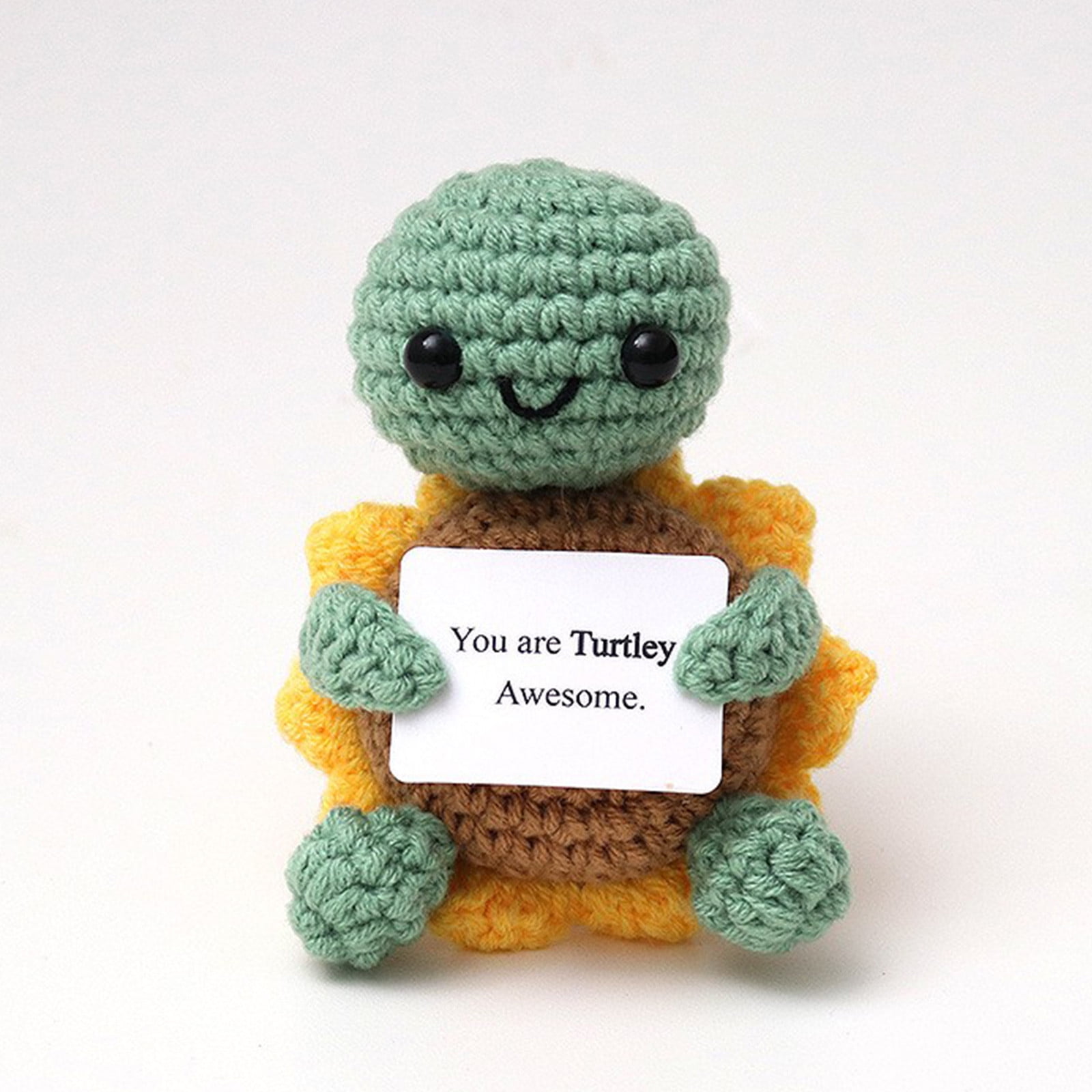 Positive Crochet Turtle Gift, Emotional Support Dolls, Cute Funny ...