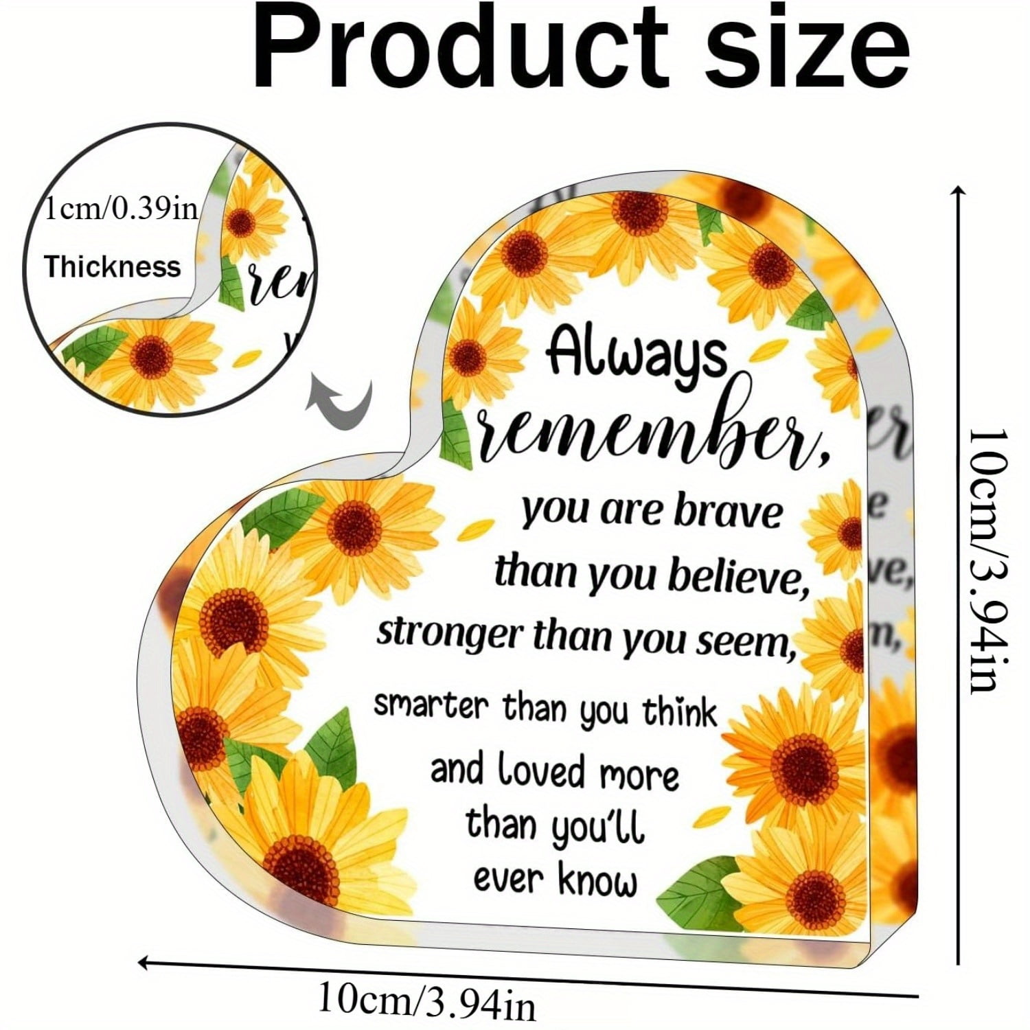 Positive Decor Motivational Gift Acrylic Decortive Plaque Sunflower ...