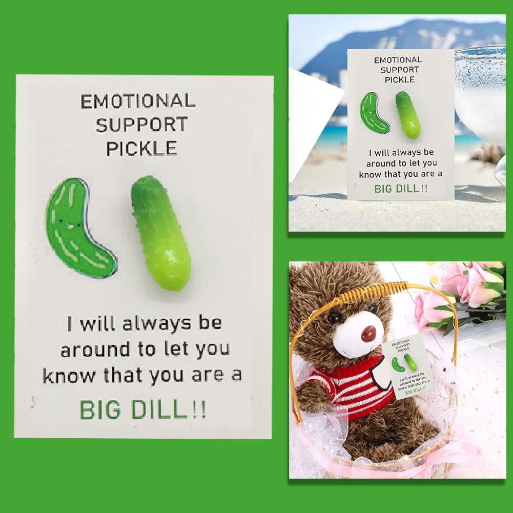 Positive Emotional Pickle Design Pocket Hug Card Fun Pocket Hug Card Cute Smile Resin Mini ...