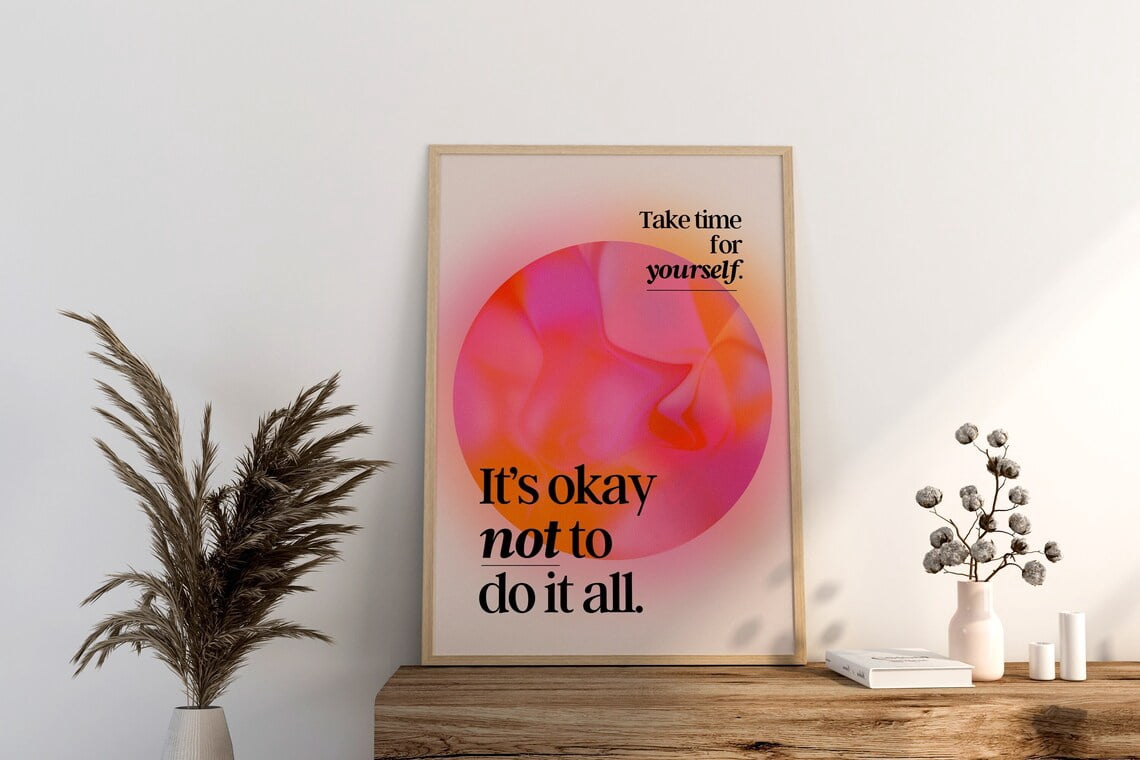 Positive Energy Aura Poster, Spiritual Poster, Grainy Gradient ...