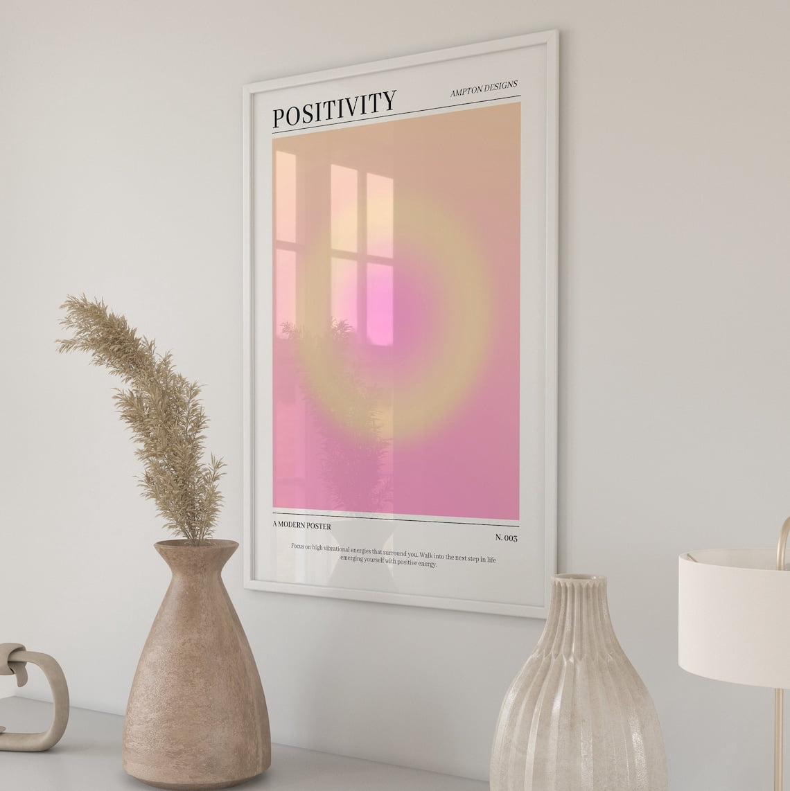 Positive Energy Aura Poster, Spiritual Poster, Grainy Gradient ...