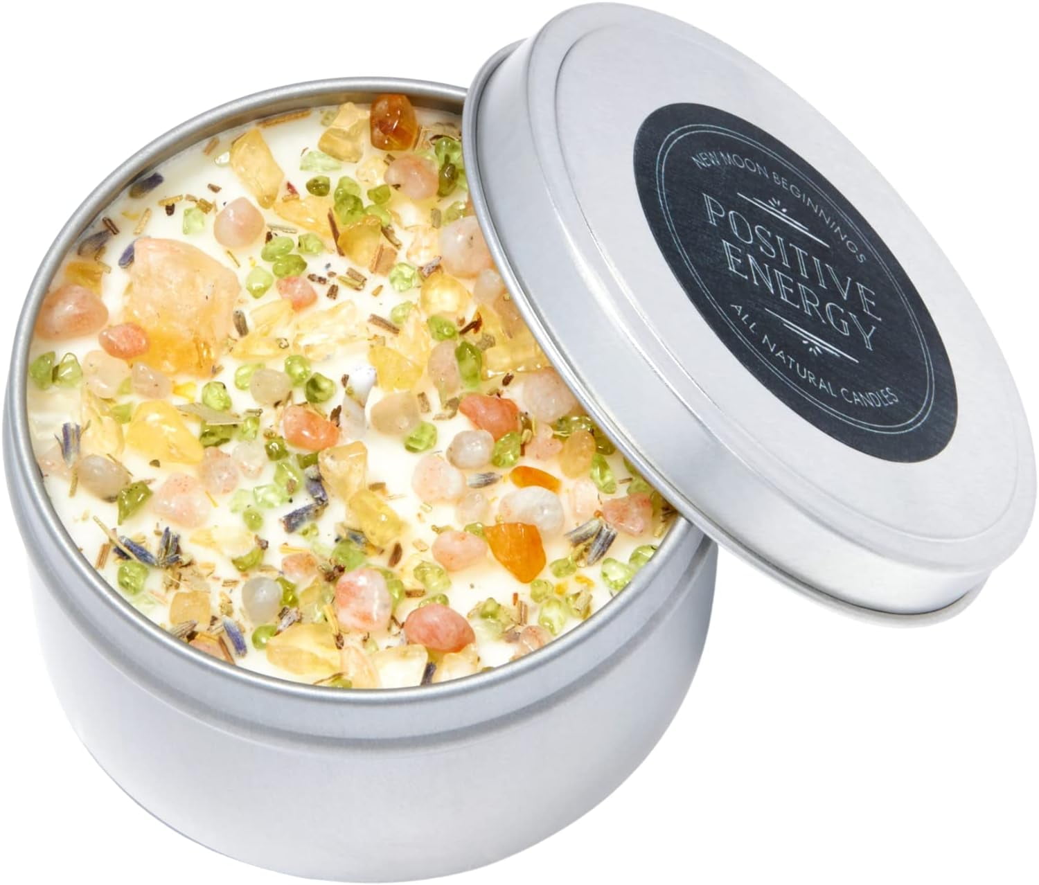 Positive Energy Candle by New Moon Beginnings Herb & Crystal Candles ...