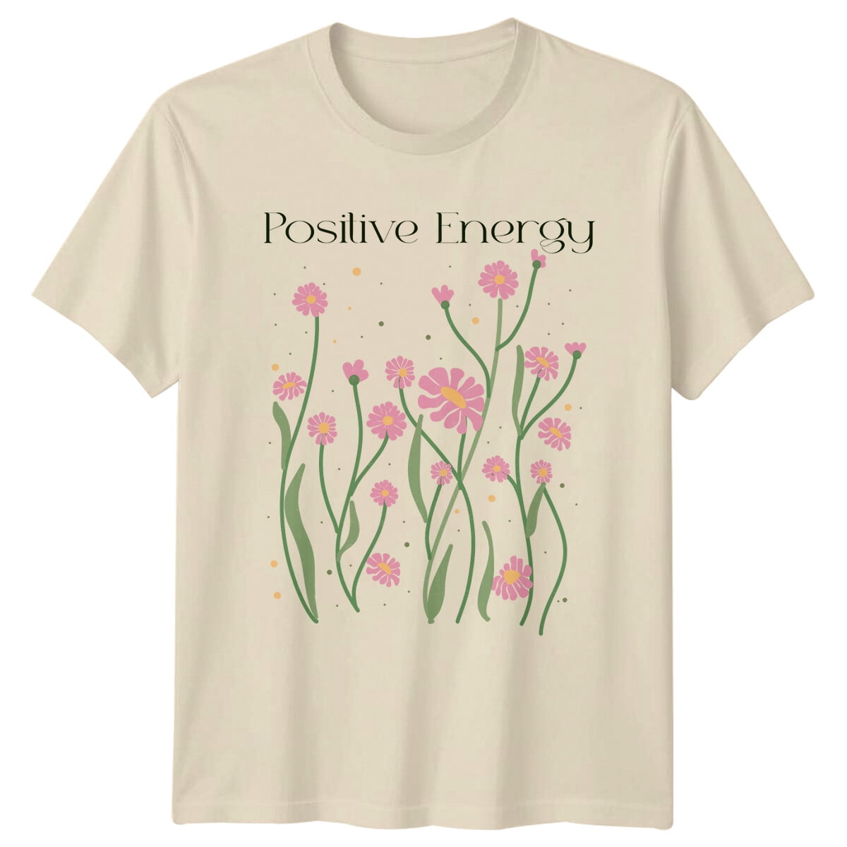 Positive Energy Pink Flower Nature T-Shirt Womens Mens Floral Tee ...