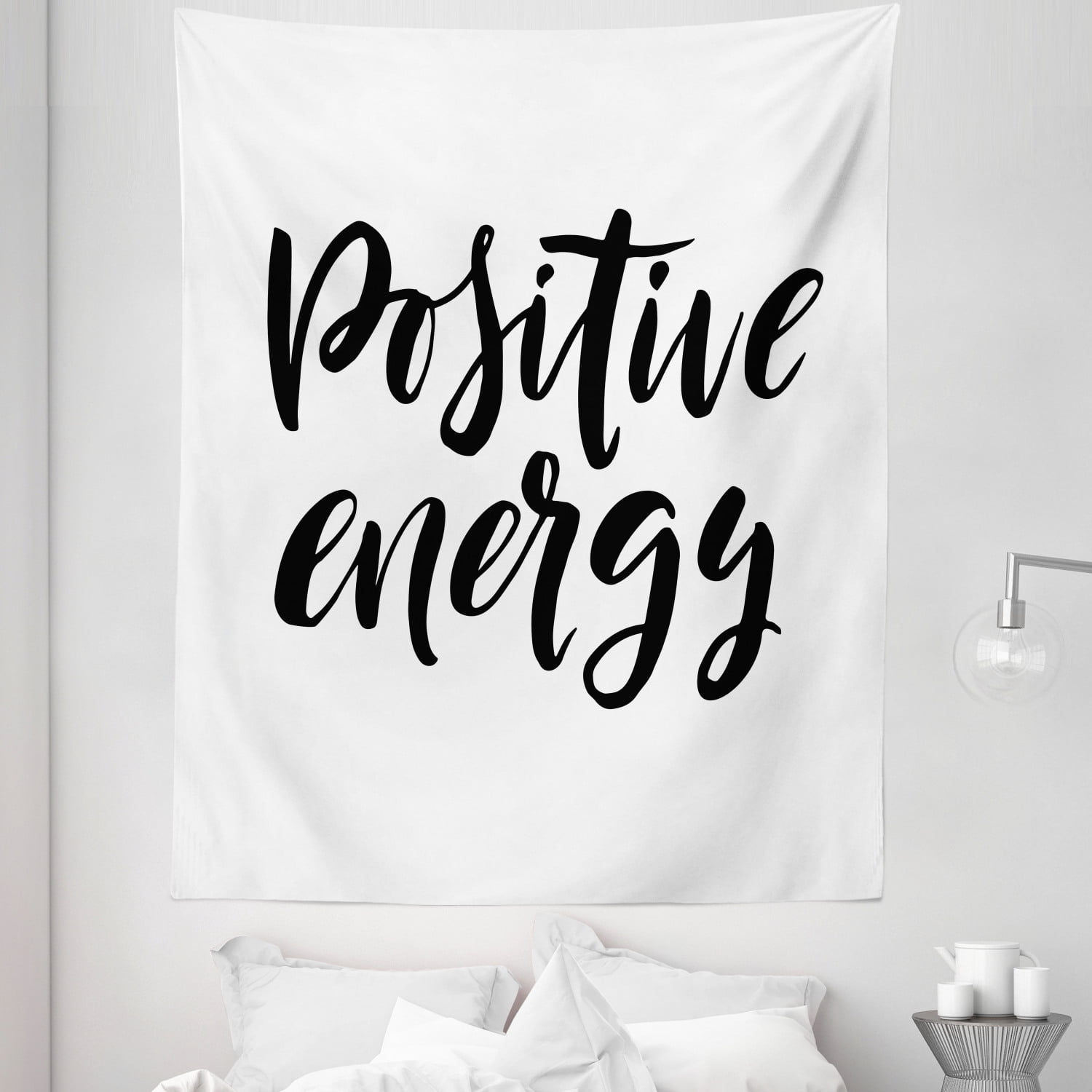 Positive Energy Tapestry, Vibes Themed Calligraphic Image of Cursive ...