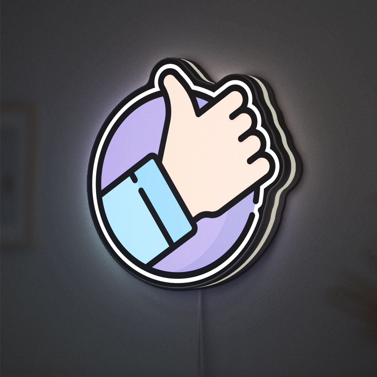 Positive Hand Gesture 3D Novelty Light Box, Thumbs Up Symbol Decor ...