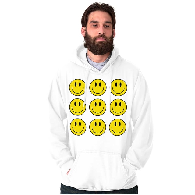 Positive Happy Faces Smile Emoticons Hoodie Sweatshirt Women Men Brisco ...