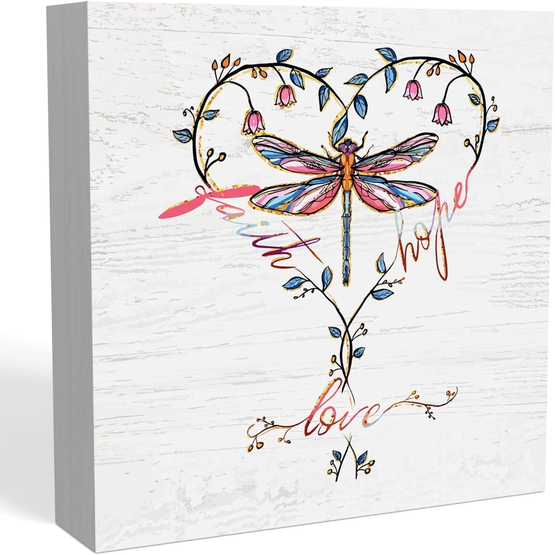 Positive Home Office Desk Decor Rustic Farmhouse Wood Box Sign Cubicle ...