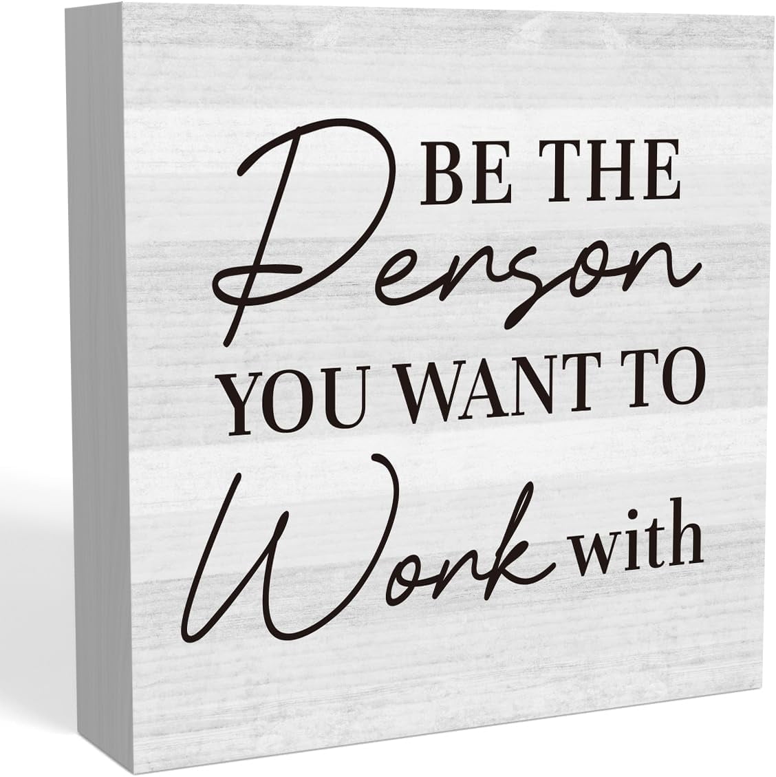 Positive Home Office Desk Decor Rustic Farmhouse Wood Box Sign Shelf ...