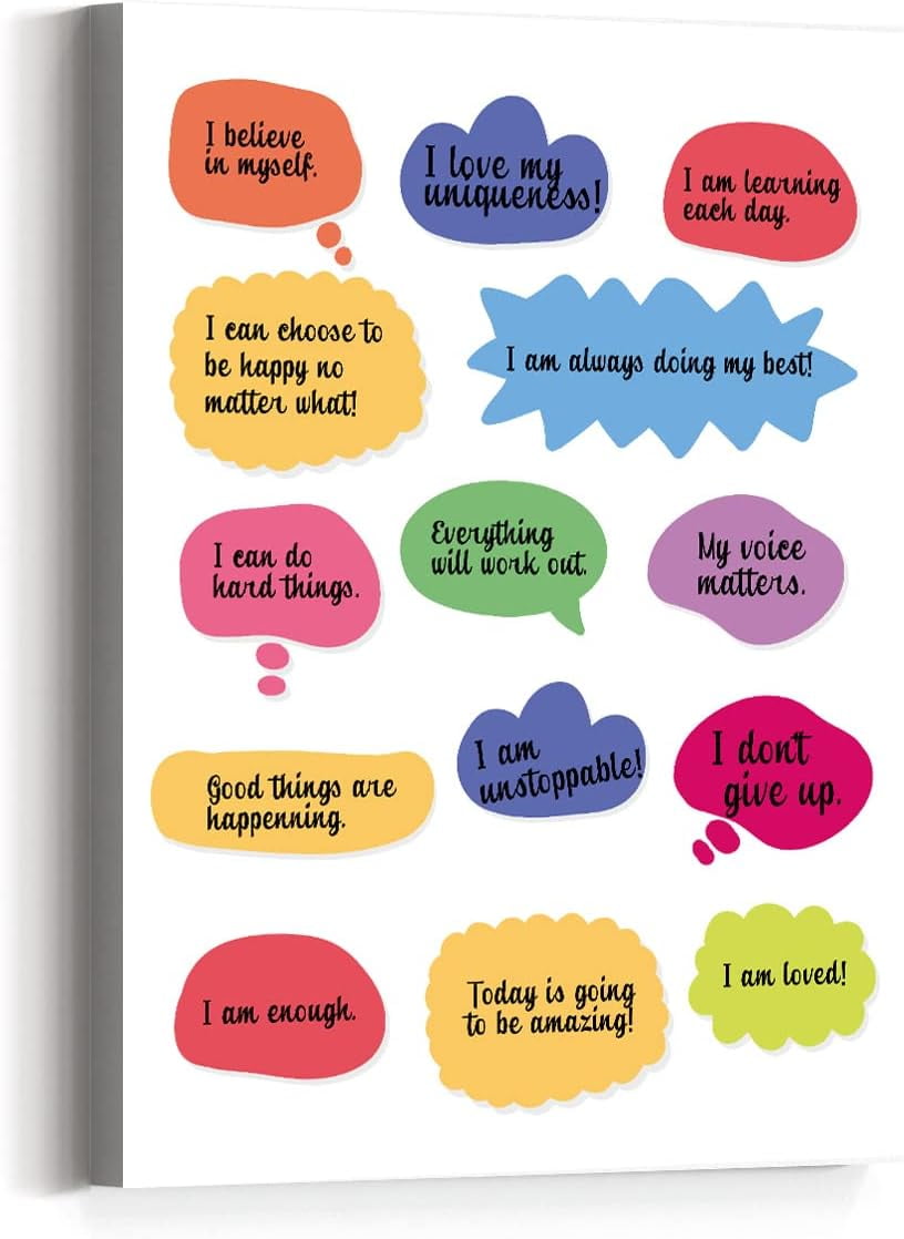 Positive Inspirational Quotes Wall Art Canvas,Daily Affirmations ...