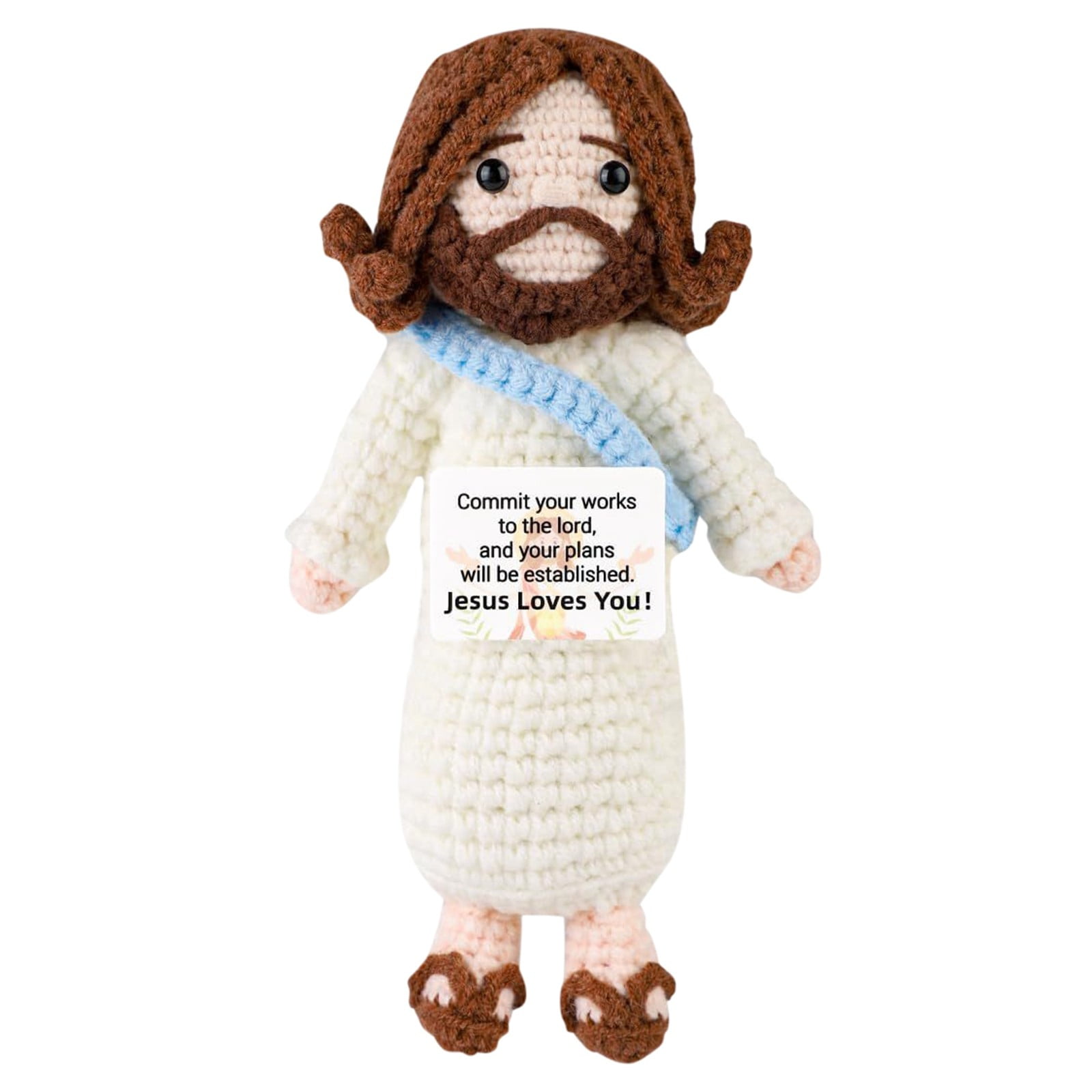 Positive Jesus, Emotional Support Doll Crochet Jesus Christian Knitted ...