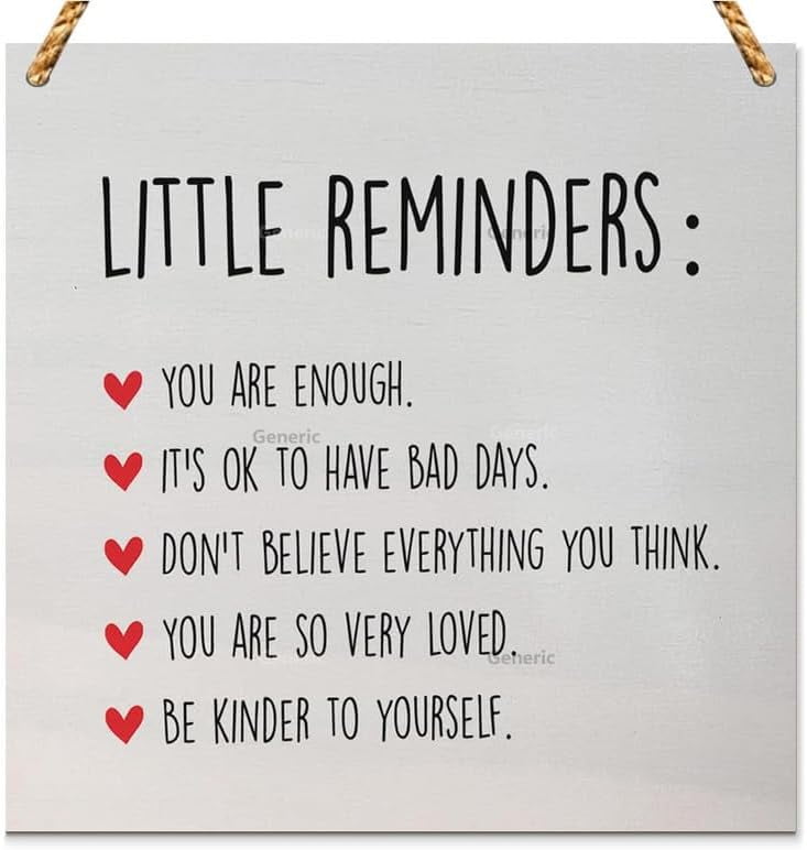 Positive Little Reminders You are Enough Wood Sign Dorm Signs College ...