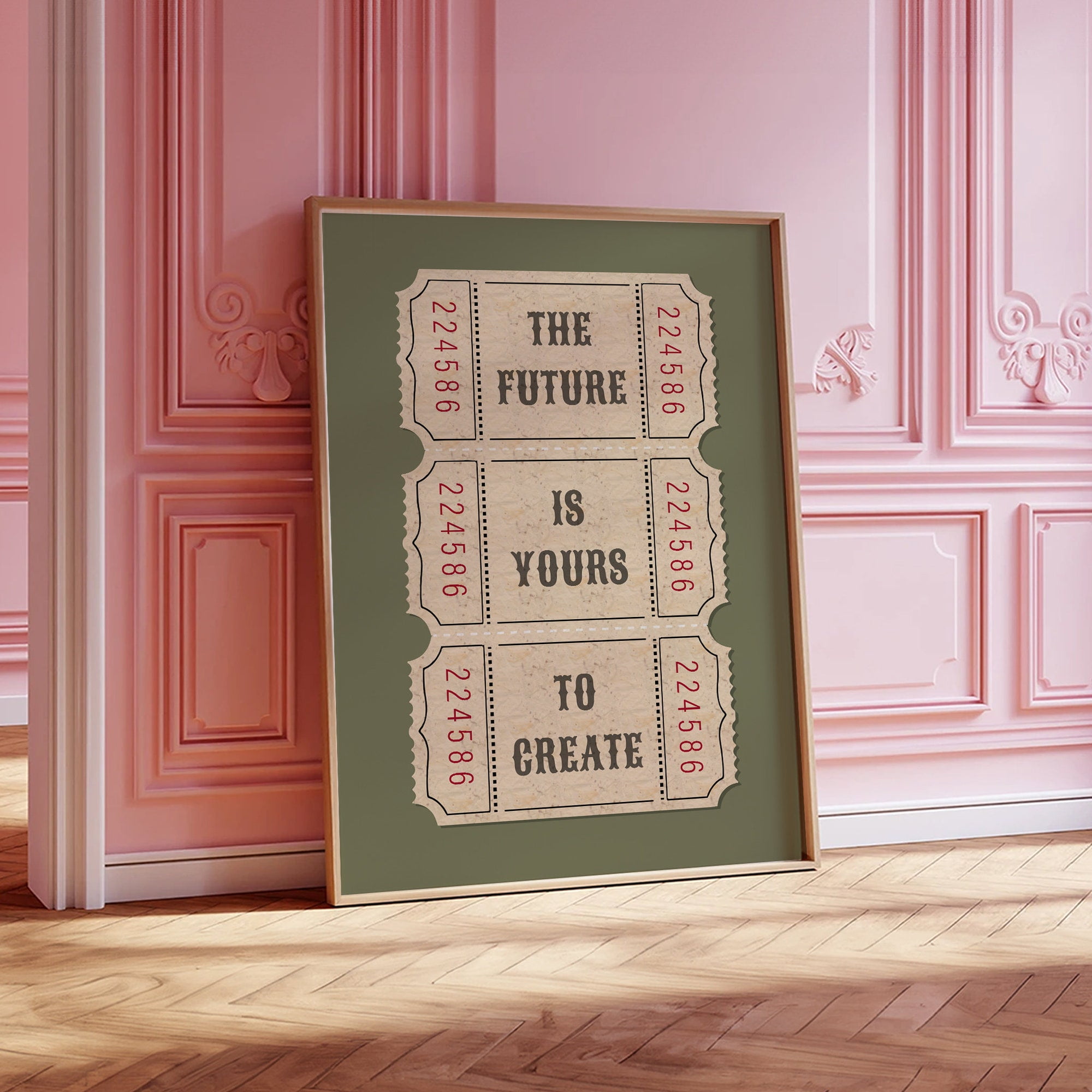 Positive Manifestation Art Print Vintage Ticket Wall Art The Future Is ...