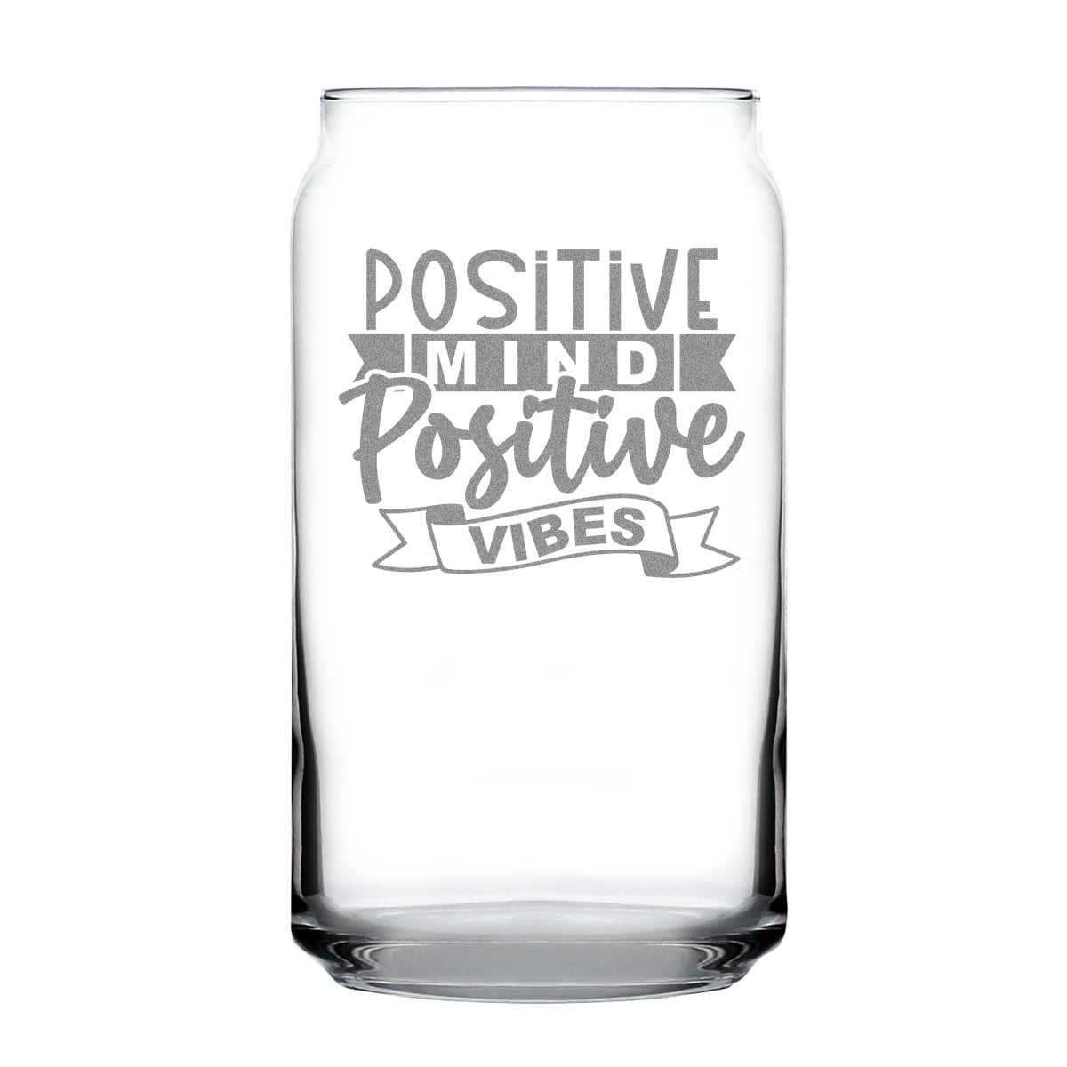 Positive Mind Vibes Motivational Glass Uplifting Hand Engraved Can ...