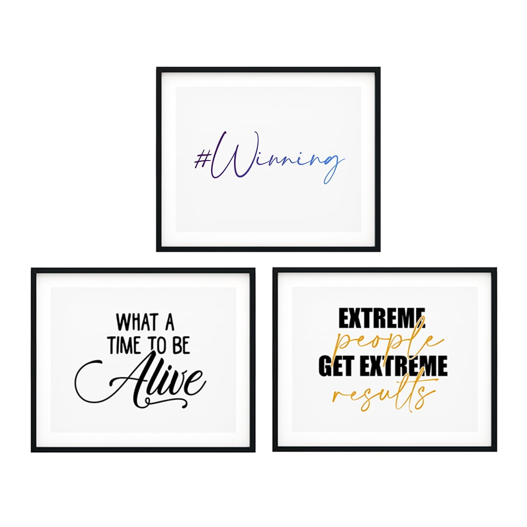 Positive Mindset Decor 8 x 10" Wall Art UNFRAMED Print (3 Pack ...