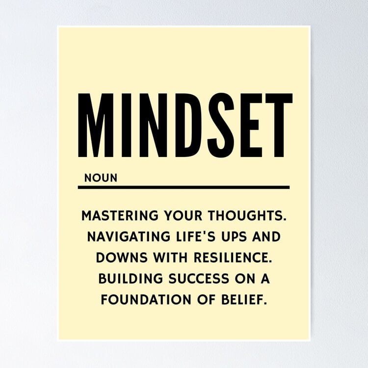 Positive Mindset Motivational Quote Poster- Unframed Poster | Wall Art ...