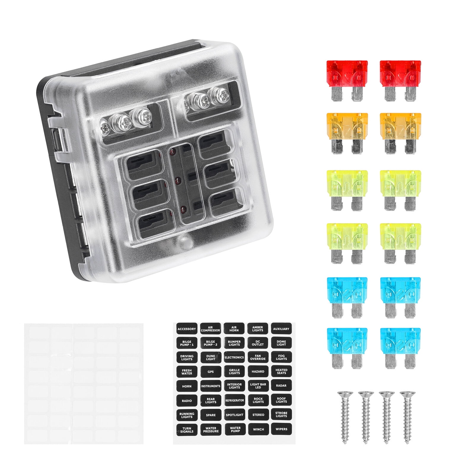 Positive and Negative Anodes Fuse Block Box Transparent Cover Fuses ...