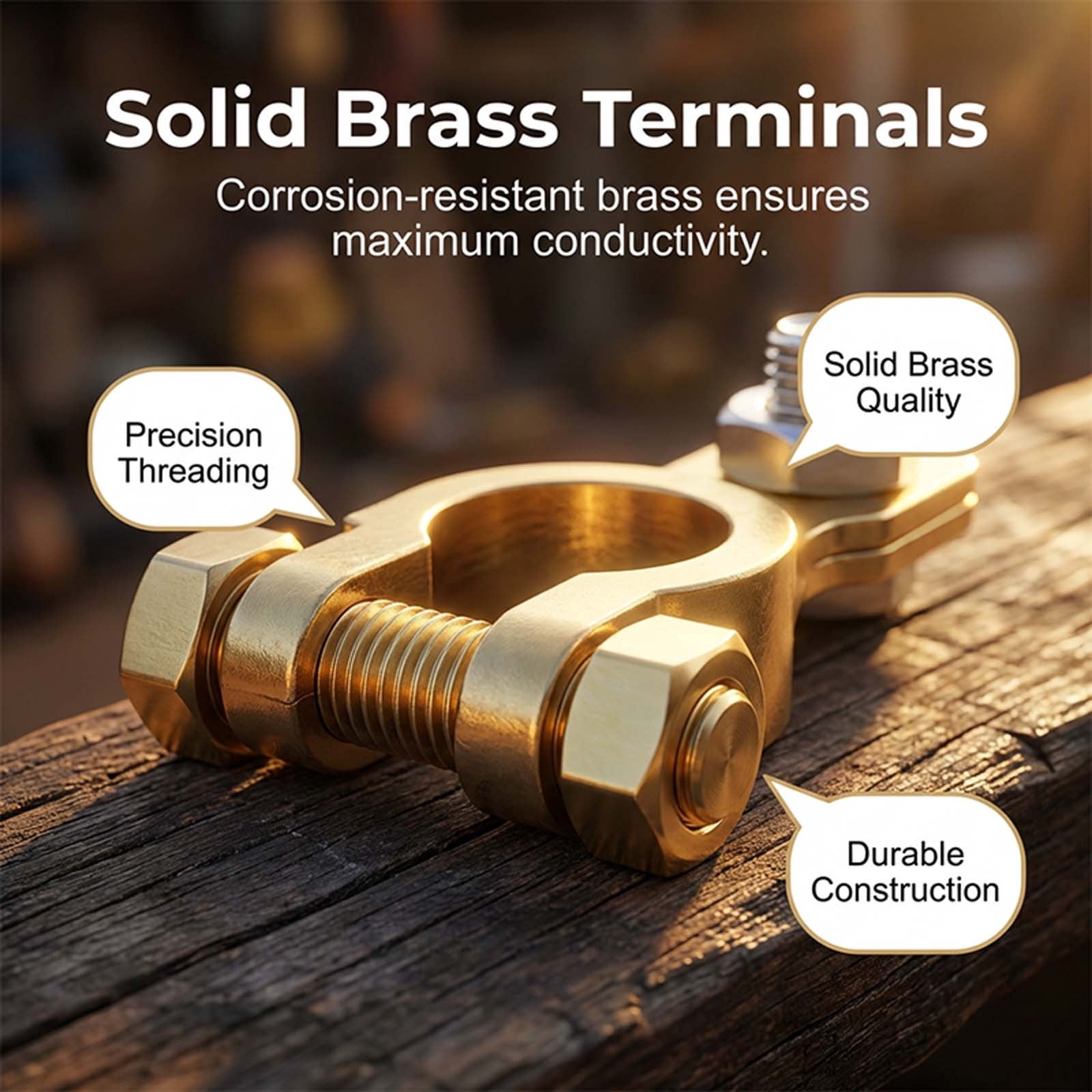 Positive Negative Battery Terminal Connectors,Brass Battery Cable Ends ...