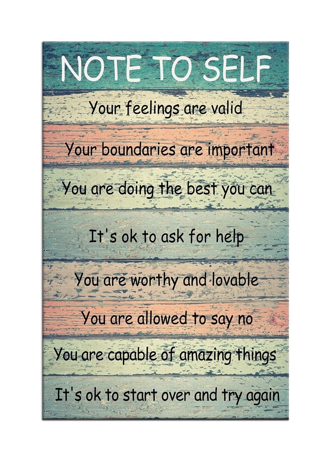 Positive Note to Self Canvas Print, Motivational Success Wall Art for ...