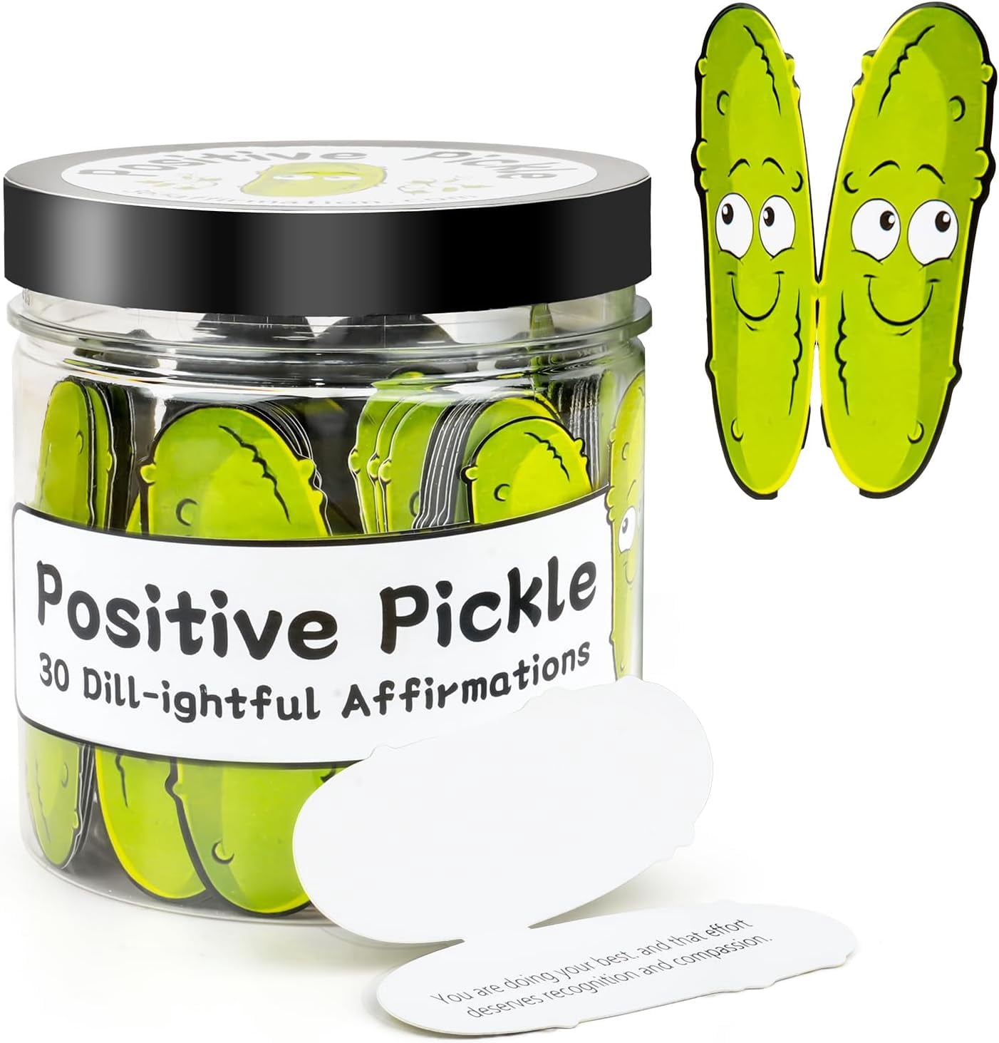 Positive Pickle Emotional Support Affirmation Cards in Jar - 60 Unique ...