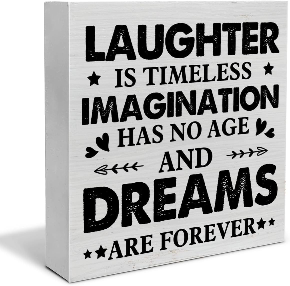 Positive Quote Decorative Wooden Box Sign Laughter is Timeless ...