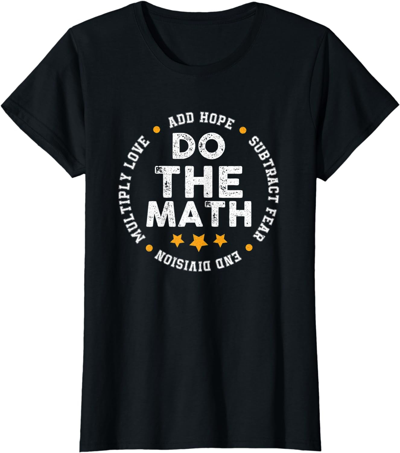Positive Quote Inspiring Slogan Love Hope Fear Do The Math T-Shirt ...