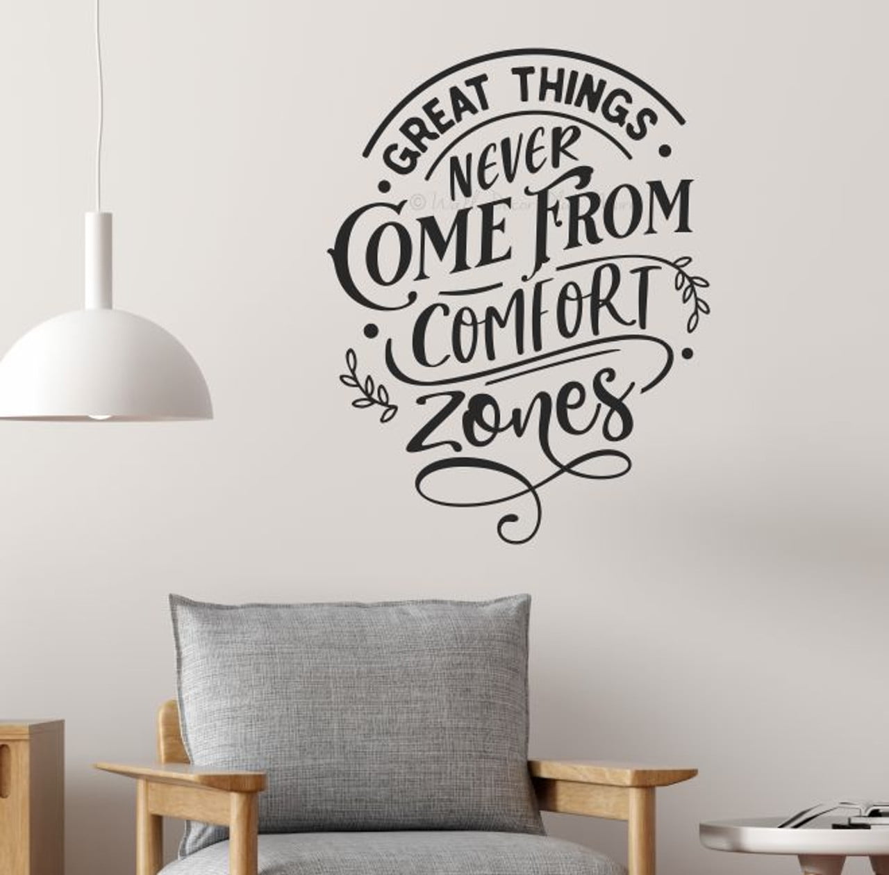 Positive Quotes Wall Decor Stickers Great Things Never Come From ...