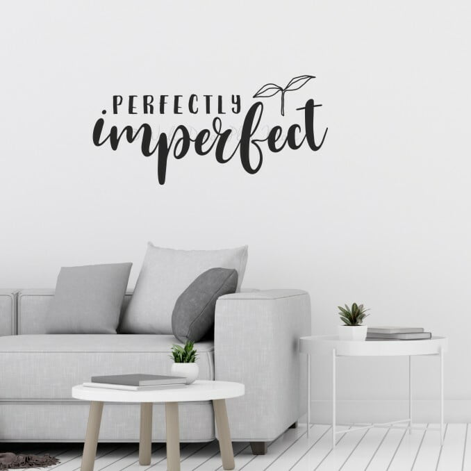 Positive Quotes Wall Decor Stickers Perfectly Imperfect - Inspirational ...