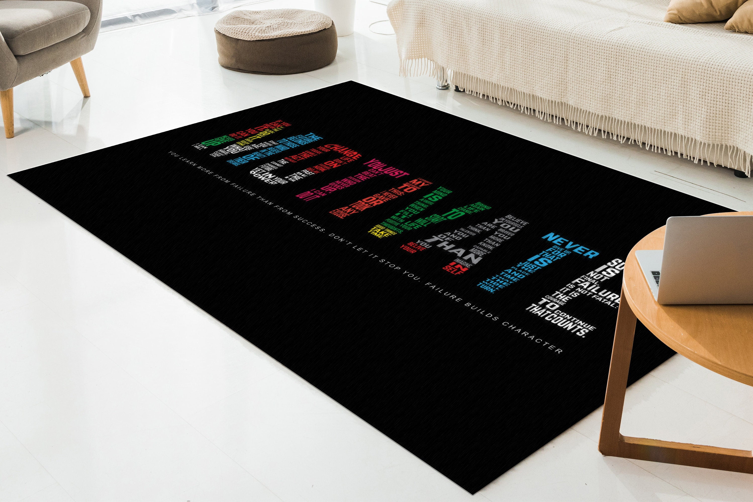 Positive Rugs, Motivate Rugs, Custom Rug, Positive Quotes Rugs, Success ...