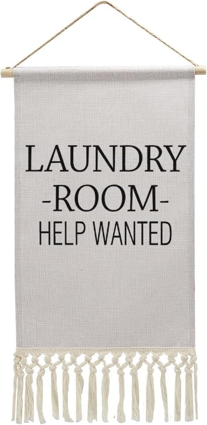 Positive Saying Wall Hanger Prints Laundry Room Help Wanted Religious ...
