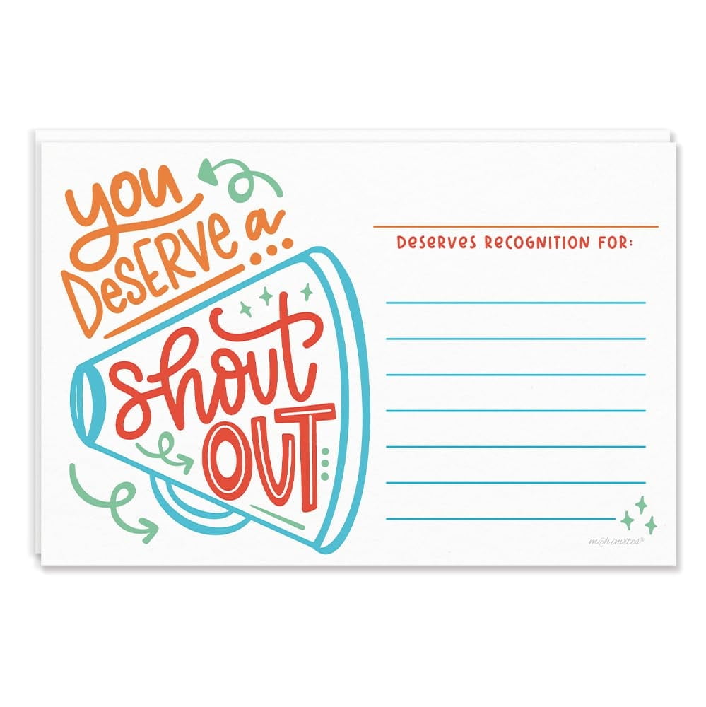 Positive Shout Out Cards for Teachers s Employees Office Staff, Kudos ...