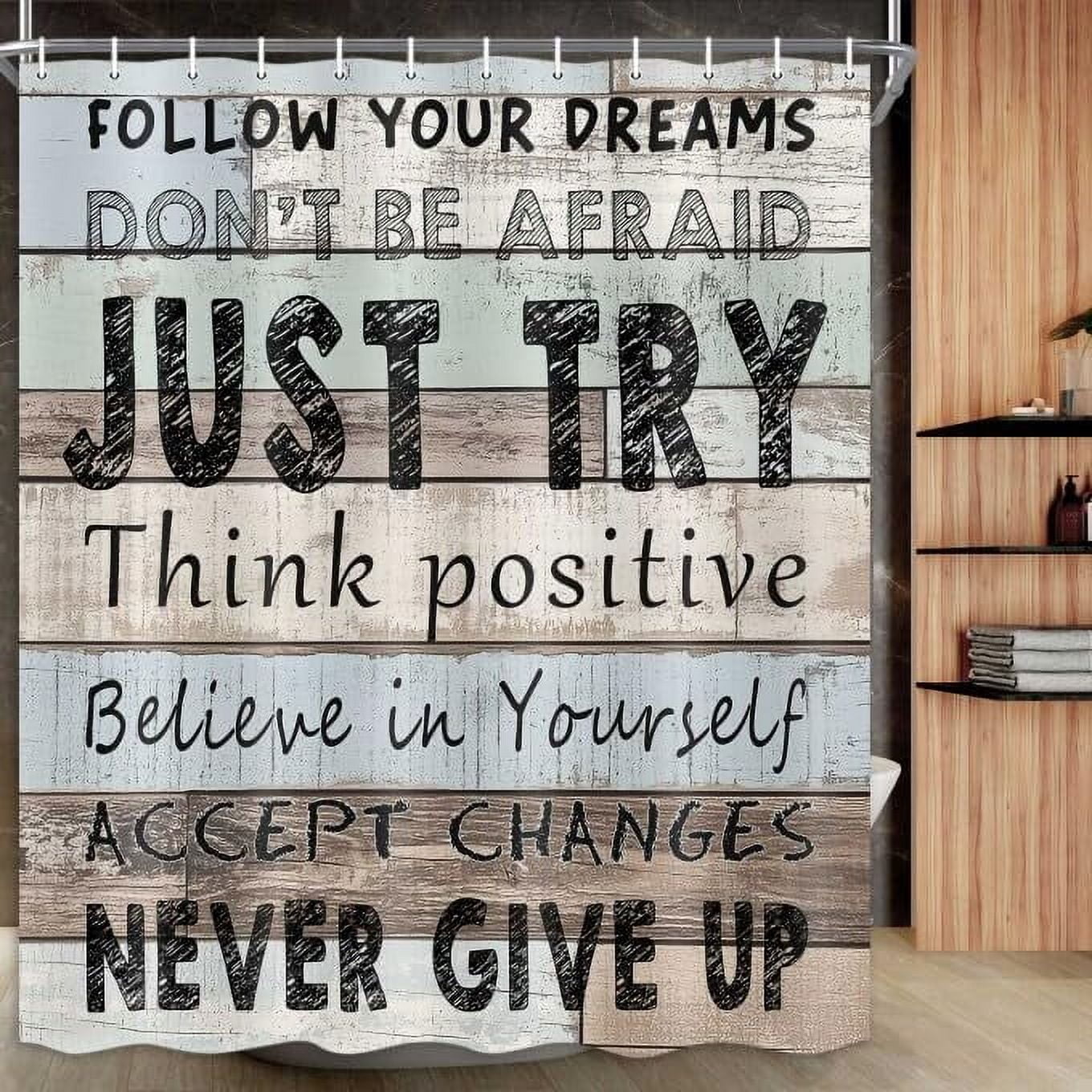 Positive Shower Curtain, Inspirational Quotes Shower Curtain ...