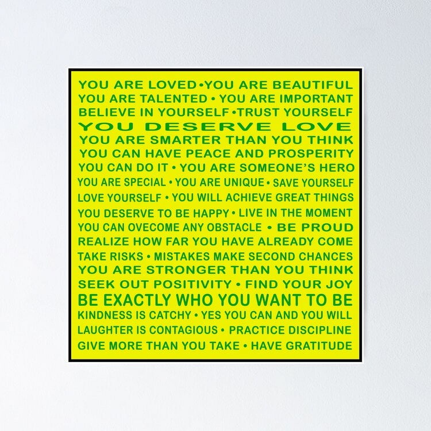 Positive Thoughts UNFRAMED Poster, 12x18 - Walmart.com