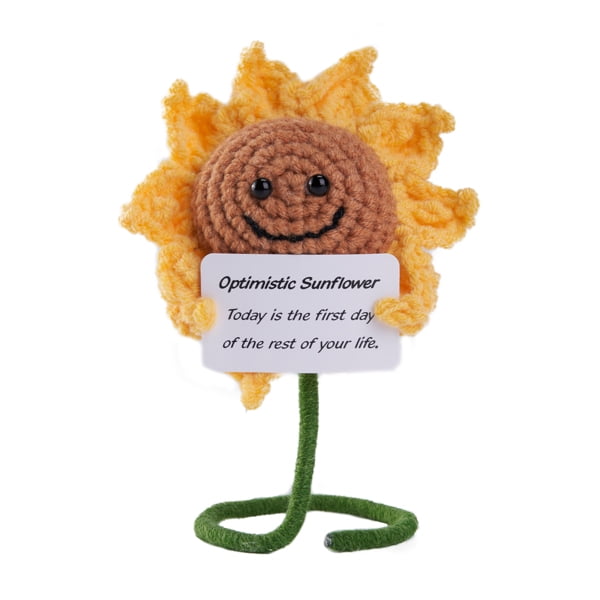 Positive Toy Gifts Funny Crochet Knitted Doll with Positive Card Mini ...