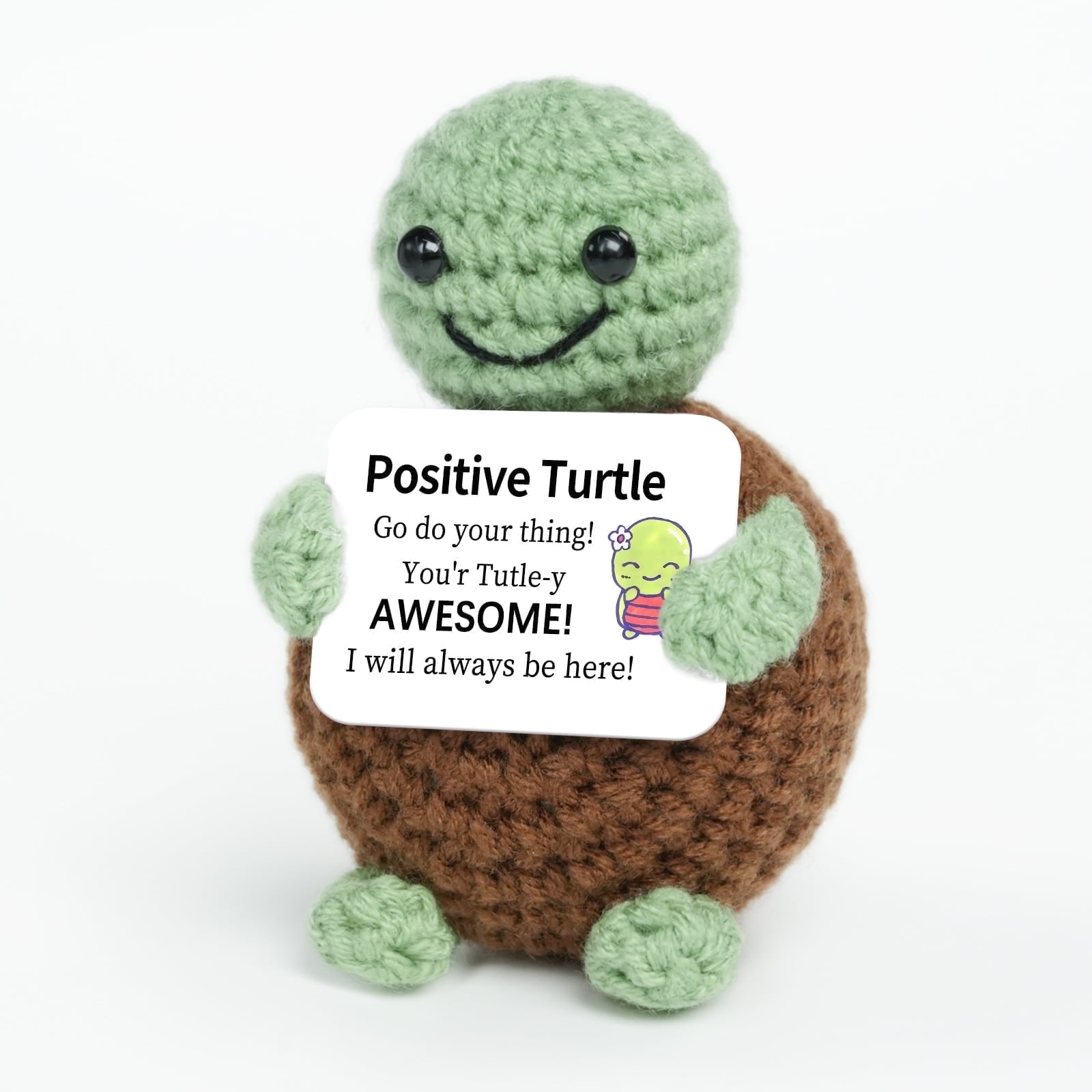 Positive Turtle - Emotional Support Crochet Animals, Birthday Gifts for ...