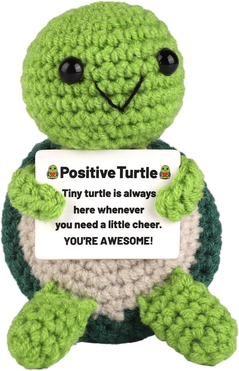 Positive Crochet Animals Positive Turtle Knitted Plush - Mini Crochet ...