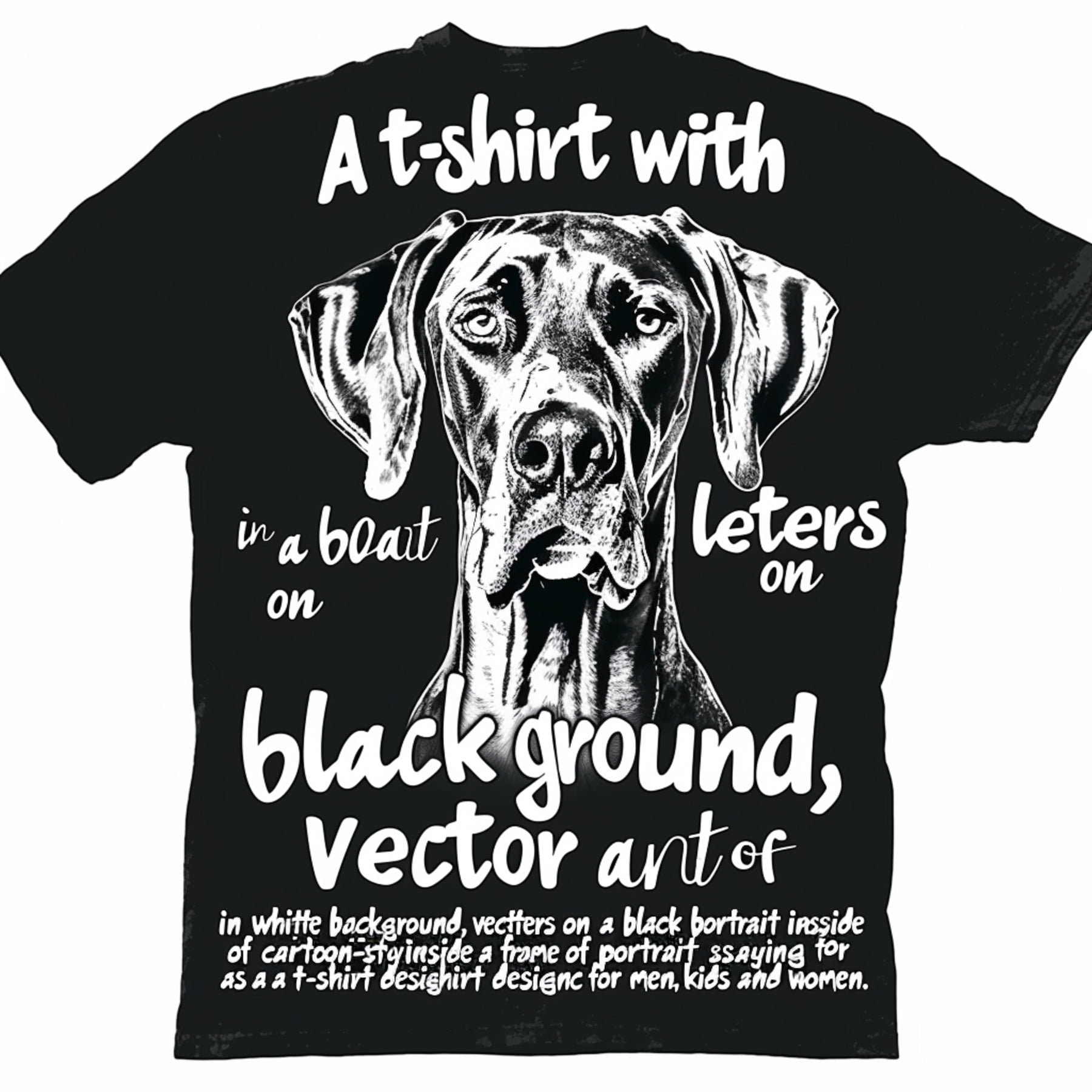 Positive Vibe Great Dane Cartoon Black TShirt for Men Women Kids Funny ...