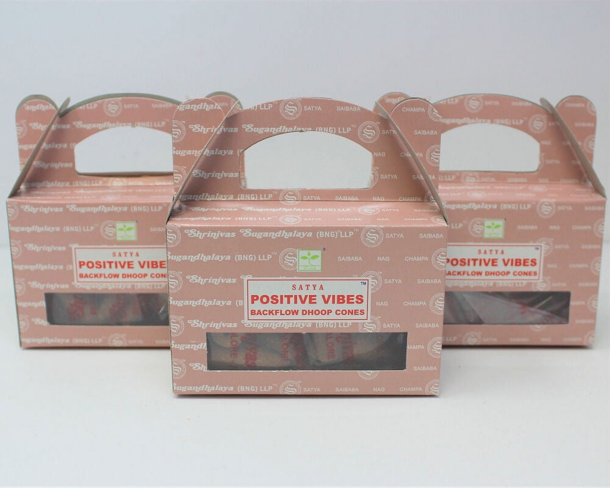 Positive Vibes Backflow Incense Cones, Satya 24 Pack for Purification ...