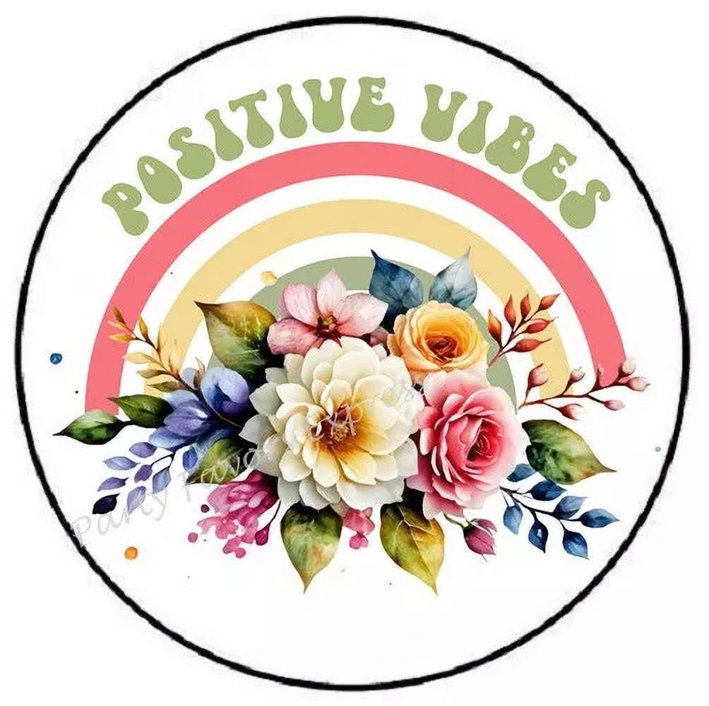 Positive Vibes Floral Rainbow Sticker Party Favors Sticker Envelope ...