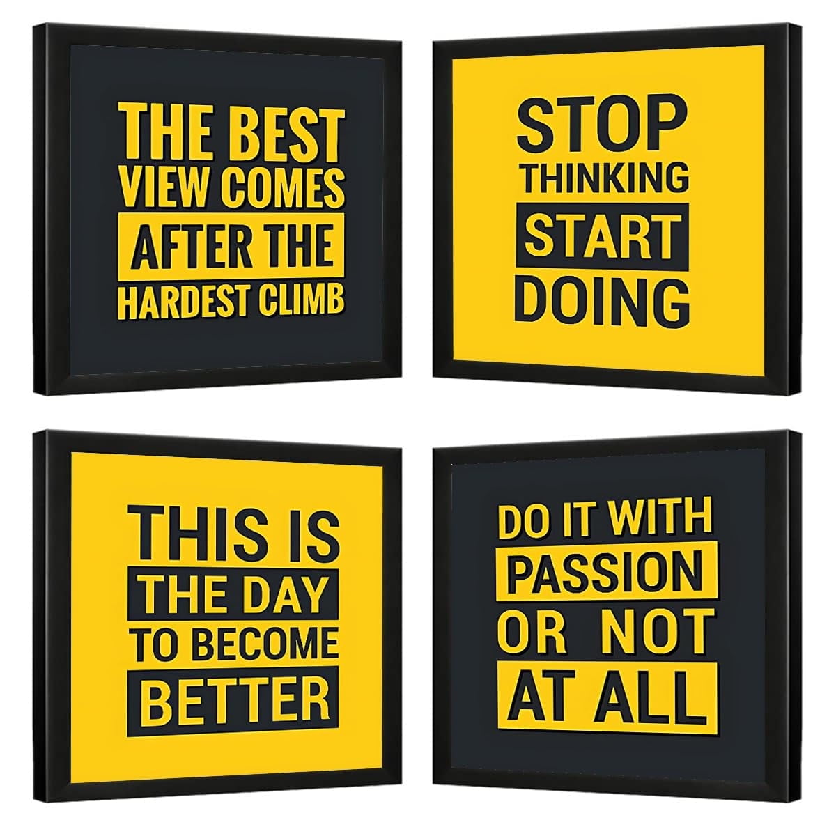 Positive Vibes Only Canvas Unframed Motivational Wall Art Set With ...