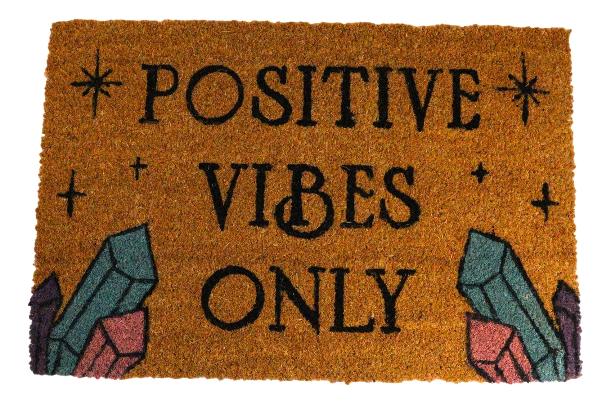 Positive Vibes Only Crystals Wicca Magic Coir Coconut Fiber Floor Mat ...