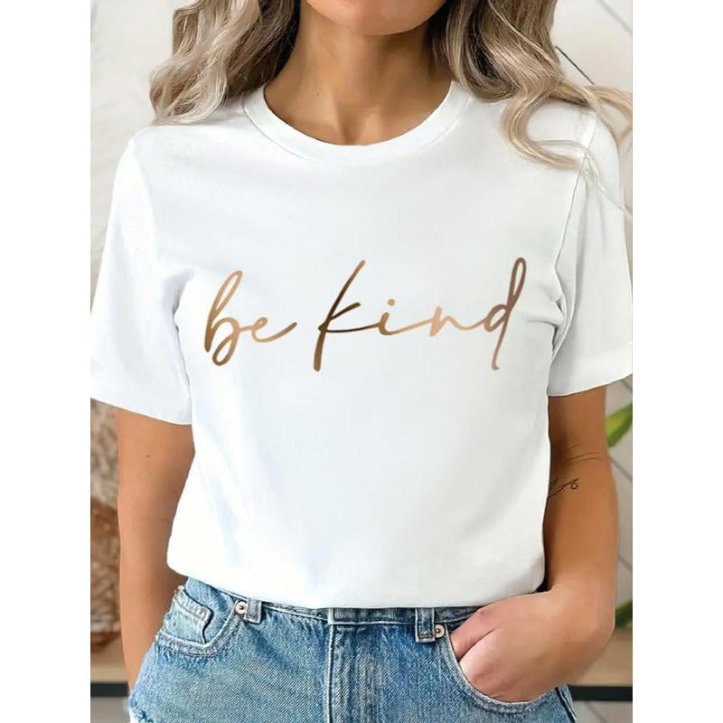 Positive Vibes Tee‘be kind’ Text in Gold Script – A Simple ...