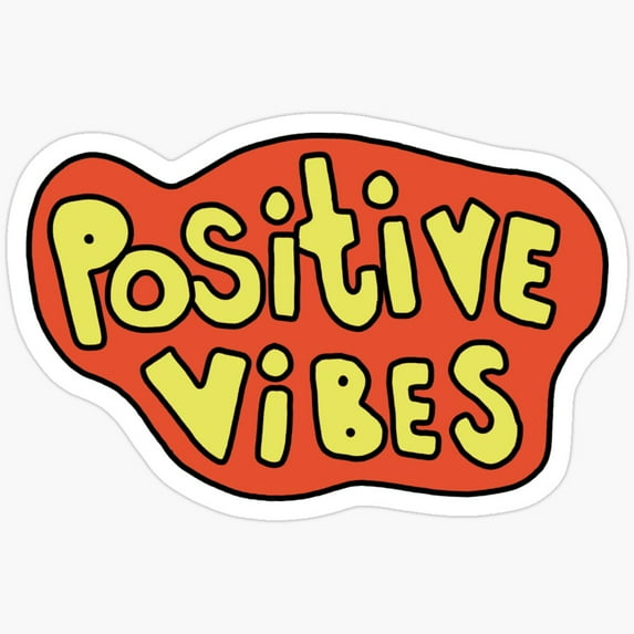 Positive Vibes Yellow And Red Sticker Phone Decal Water Bottle Stickers ...