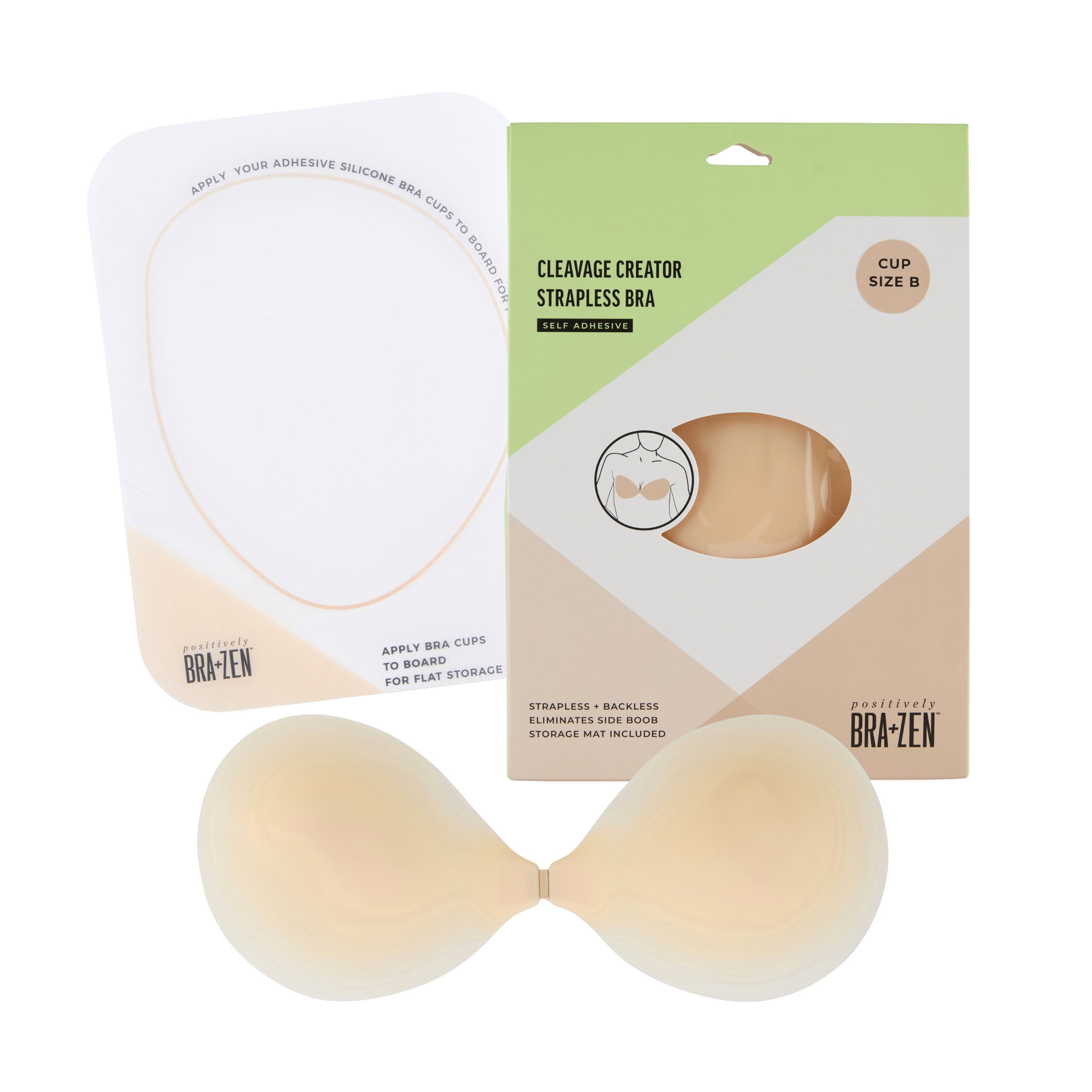 Positively BRA+ZEN Women’s Reusable Silicone Cleavage Creator Strapless ...