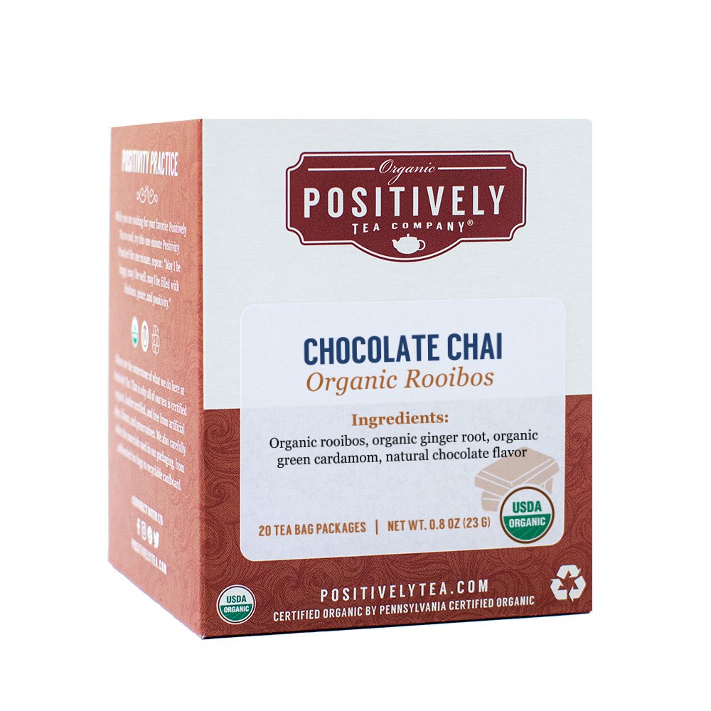 Positively Tea's Organic Chocolate Chai Rooibos, Caffeine Free, Red Tea ...