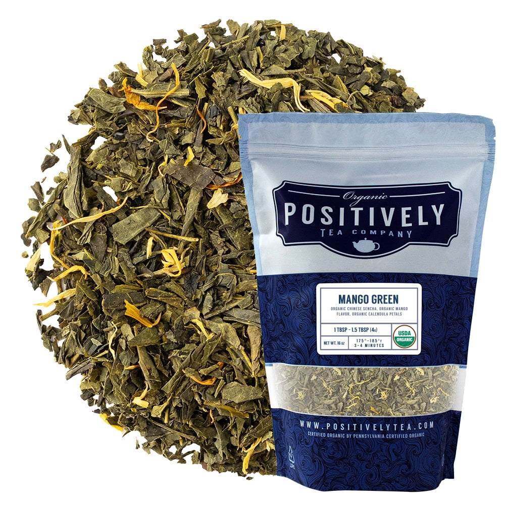 Organic Positively Tea Company, Organic Mango Green Tea, Loose Leaf, 1 ...