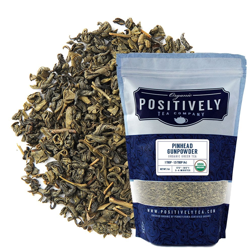 Organic Positively Tea, Pinhead Gunpowder Green Tea, Loose Leaf, 1 ...
