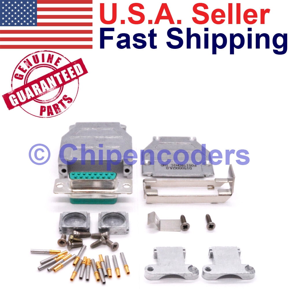 Positronic DB15 Female Cable Connector RD15F10GVLX Mil-Spec EMI RFI ...