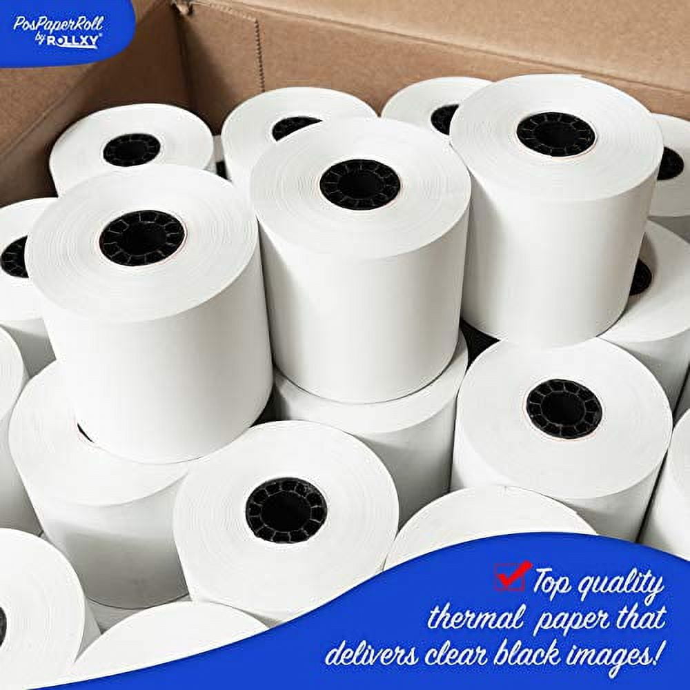 Pospaperroll 2 1/4" X 165' Thermal Paper Cash Register Receipt Rolls for Sharp Xe-a207, Xe-a407 ...