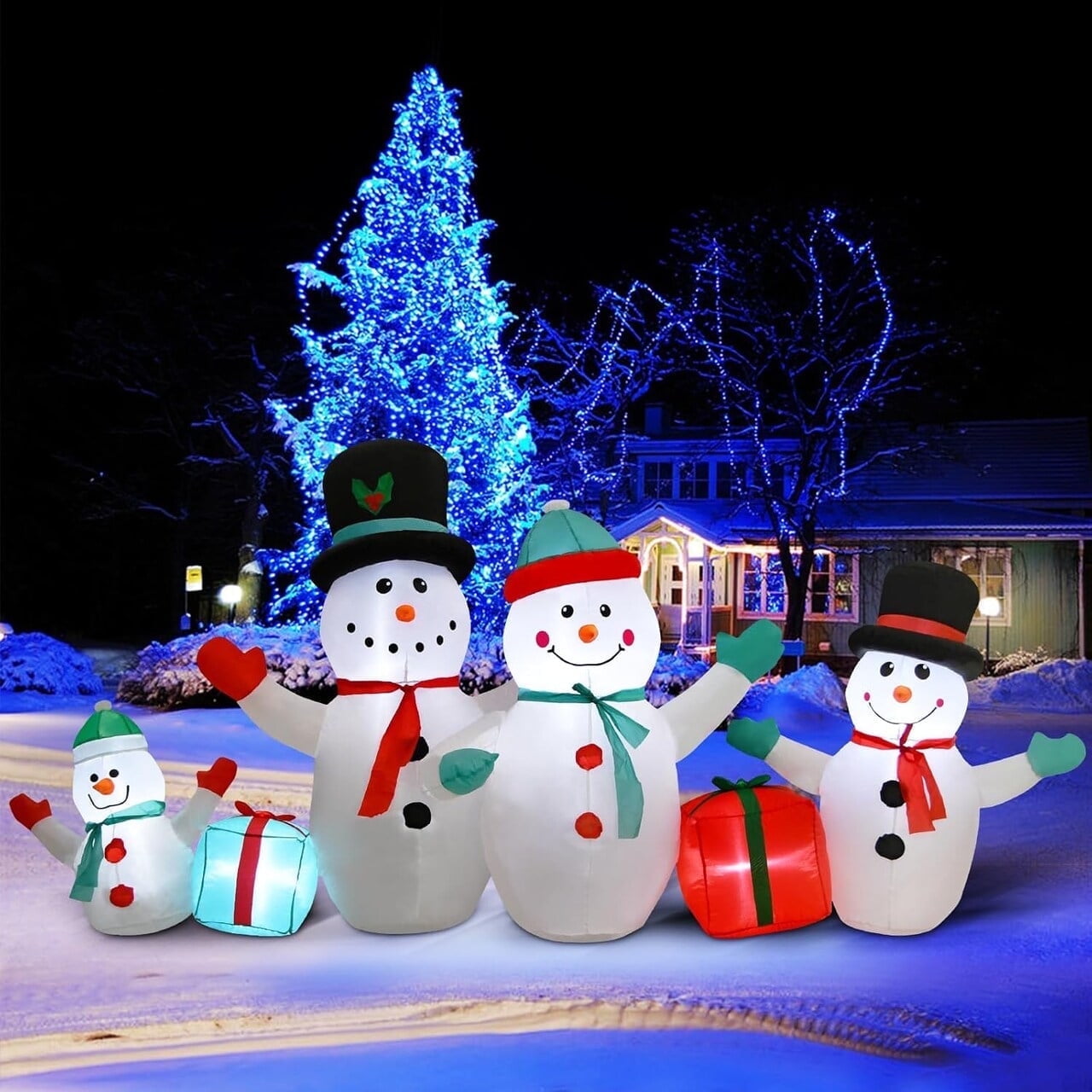 iFanze Giant 6FT Christmas Inflatable Snowman, Blow Up LED Lighted ...