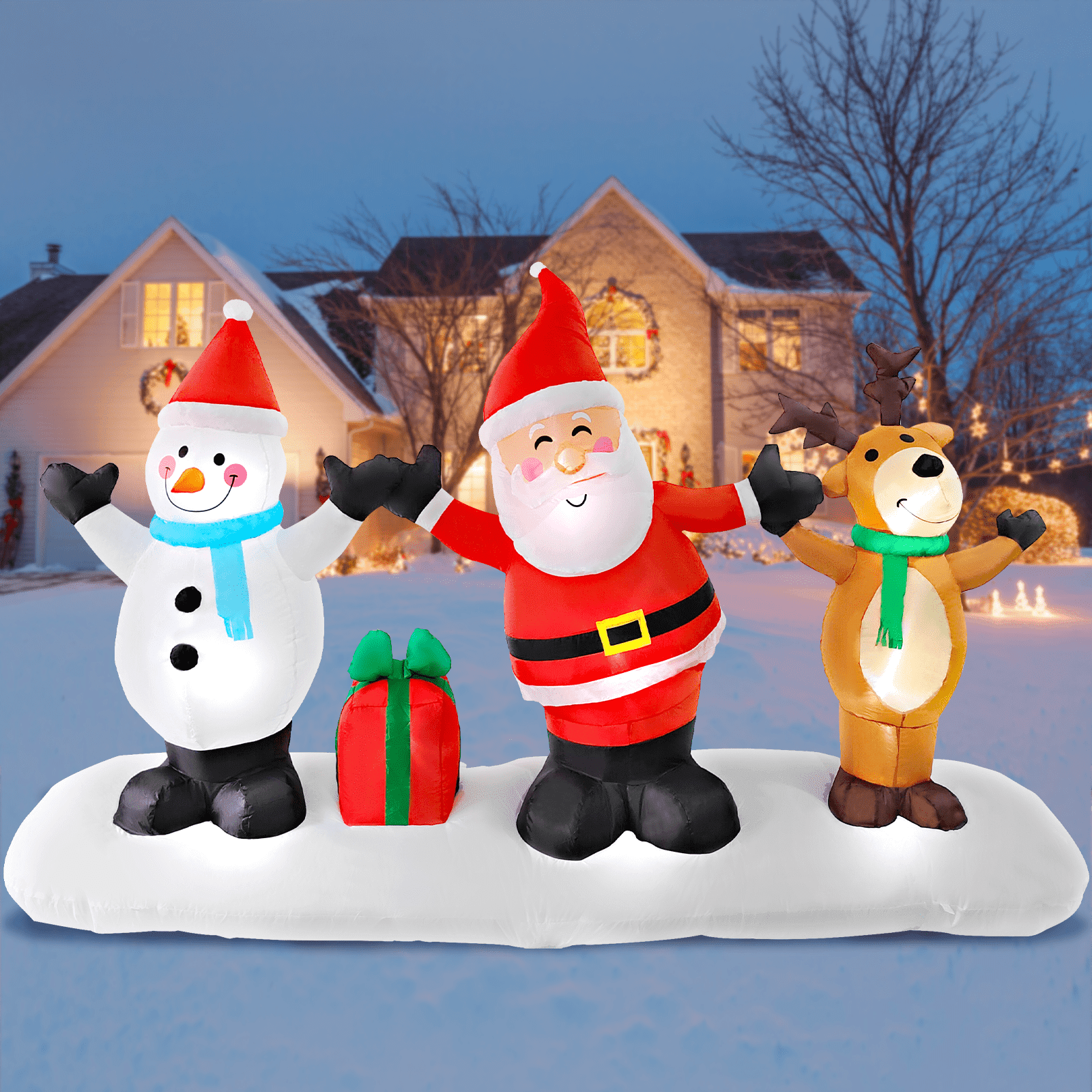 iFanze Giant 7FT Polar Bear Christmas Inflatables, XMAS Outdoor Blow Up ...